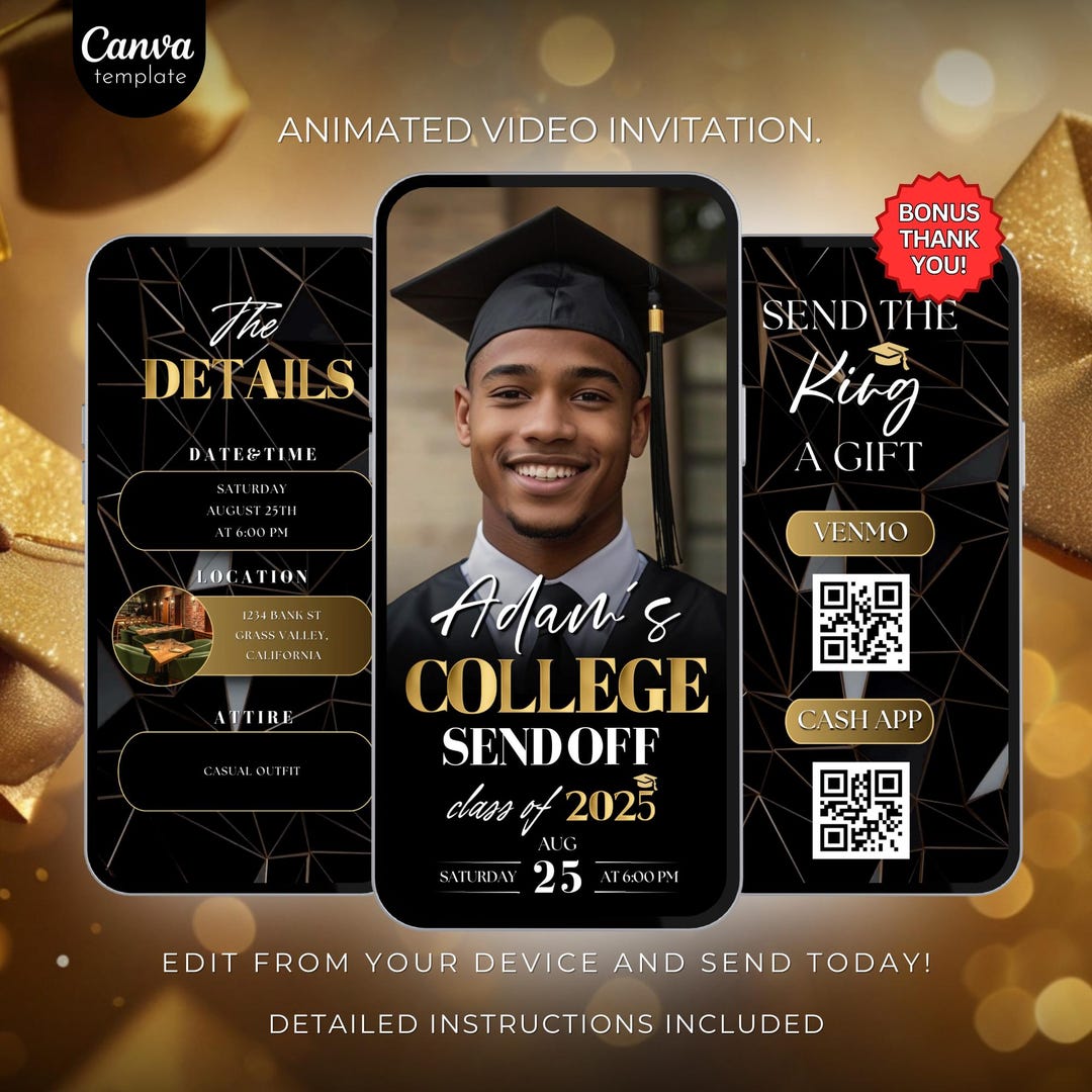 Digital Class of 2025 Graduation Party Invitation, Modern Graduation ...