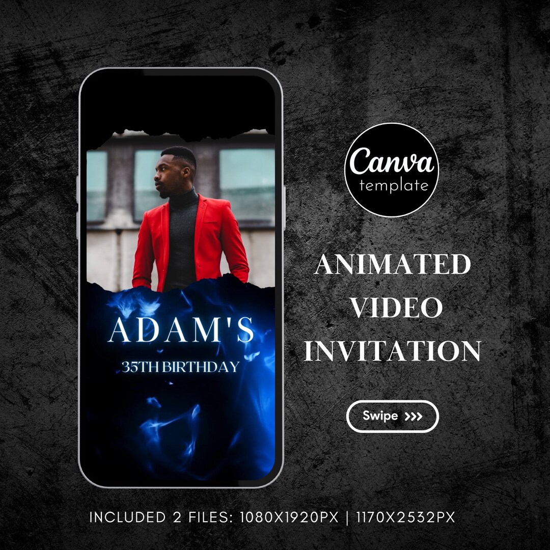 Editable Birthday Invitation Template With Photo Brunch Party Men ...