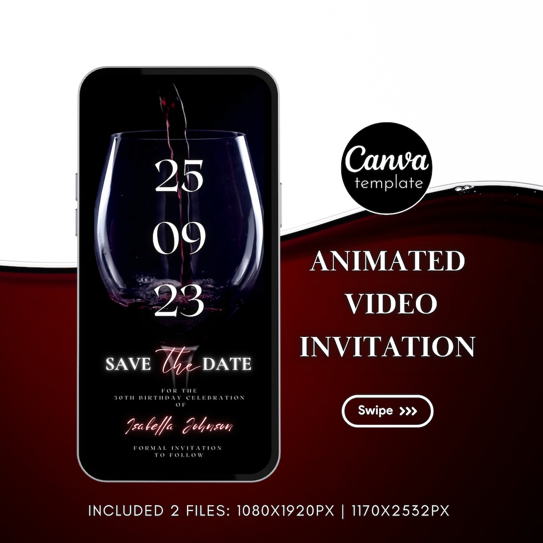 Save the Date Animated Video Invitation Template for Birthday Party ...