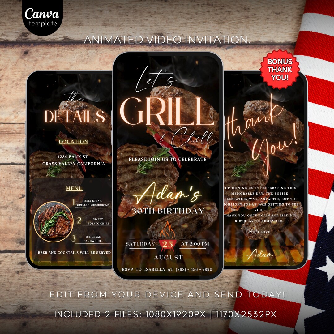 Backyard Bbq Invitation Template, Birthday Cookout Invitation, Let's ...