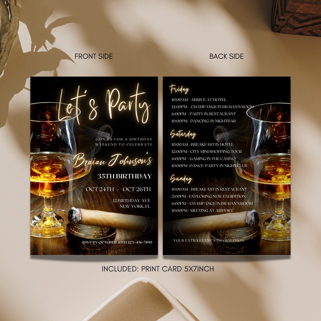 Whiskey Invitation Printable Editable Template Whiskey Birthday ...