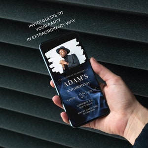 Editable Birthday Invitation Template With Photo Male Birthday Mobile ...