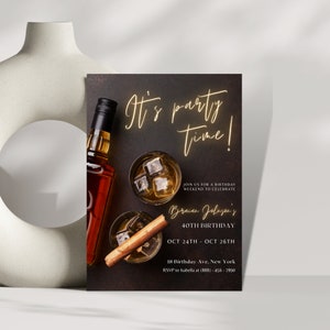 Whiskey Invitation Printable Editable Template Whiskey Birthday ...