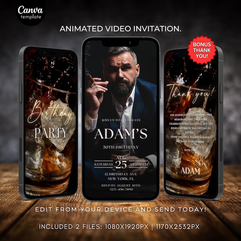 Mens Birthday Invitations - Etsy