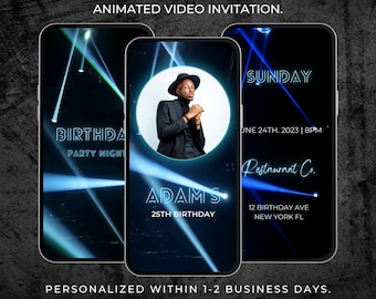 Digital Men Birthday Invitation, Editable. - Etsy