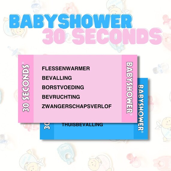 Babyshower 30 Seconds Spelletje Voor Een Babyshower - Etsy