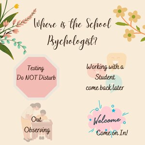 Where is the School Psychologist? Digital Floral Door Sign – Keep ...
