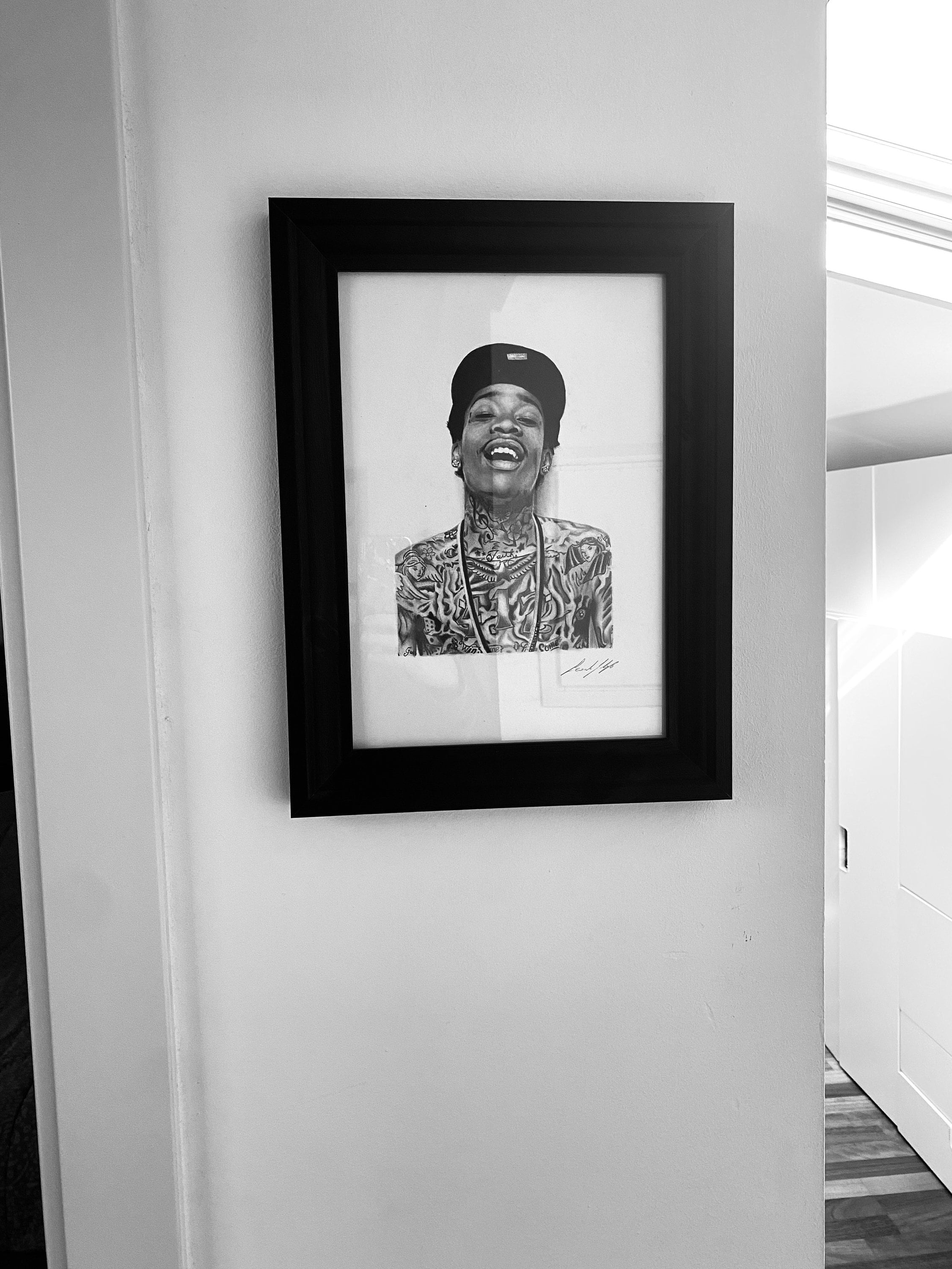 Portrait of the Famous Rap Singer Wiz Khalifa Made Entirely Freehand ...