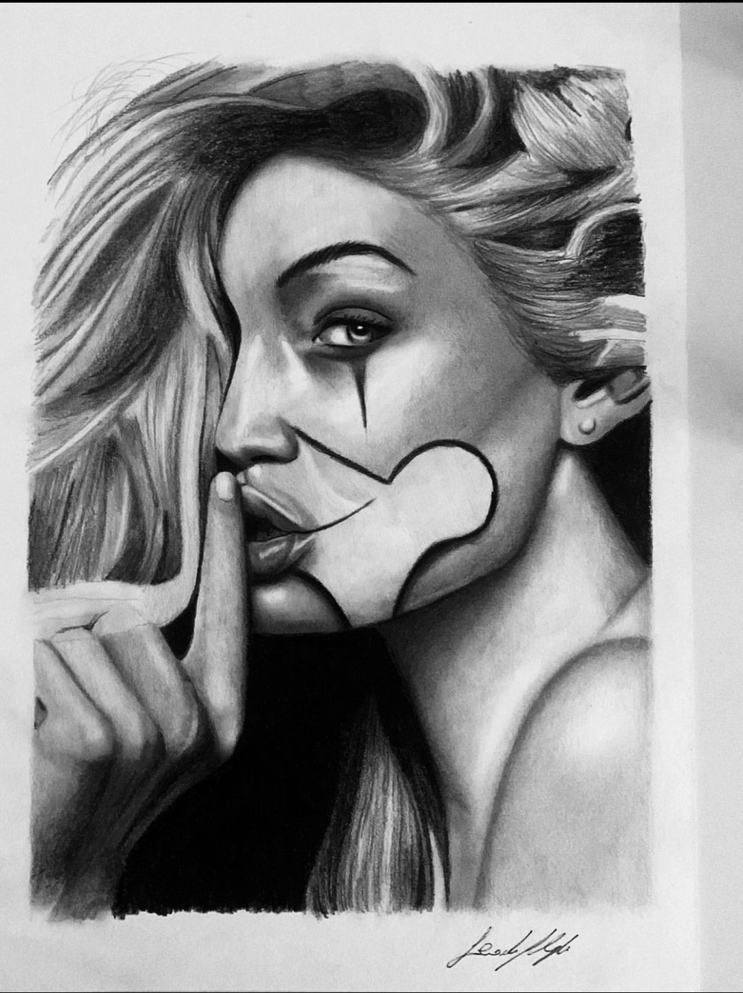 Face Portrait of a Payasia Chicano Woman Made Entirely Freehand With ...