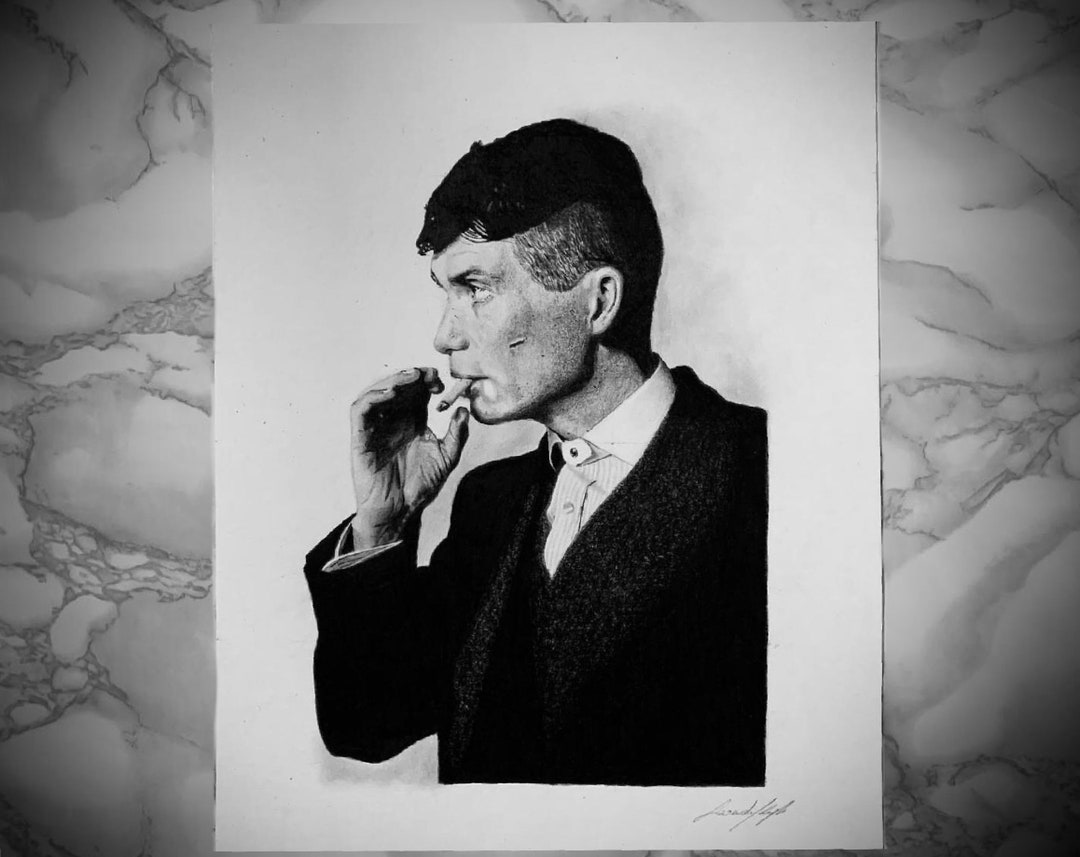 Portrait of Thomas Shelby From the Netflix Series Peaky Blinder, Made ...