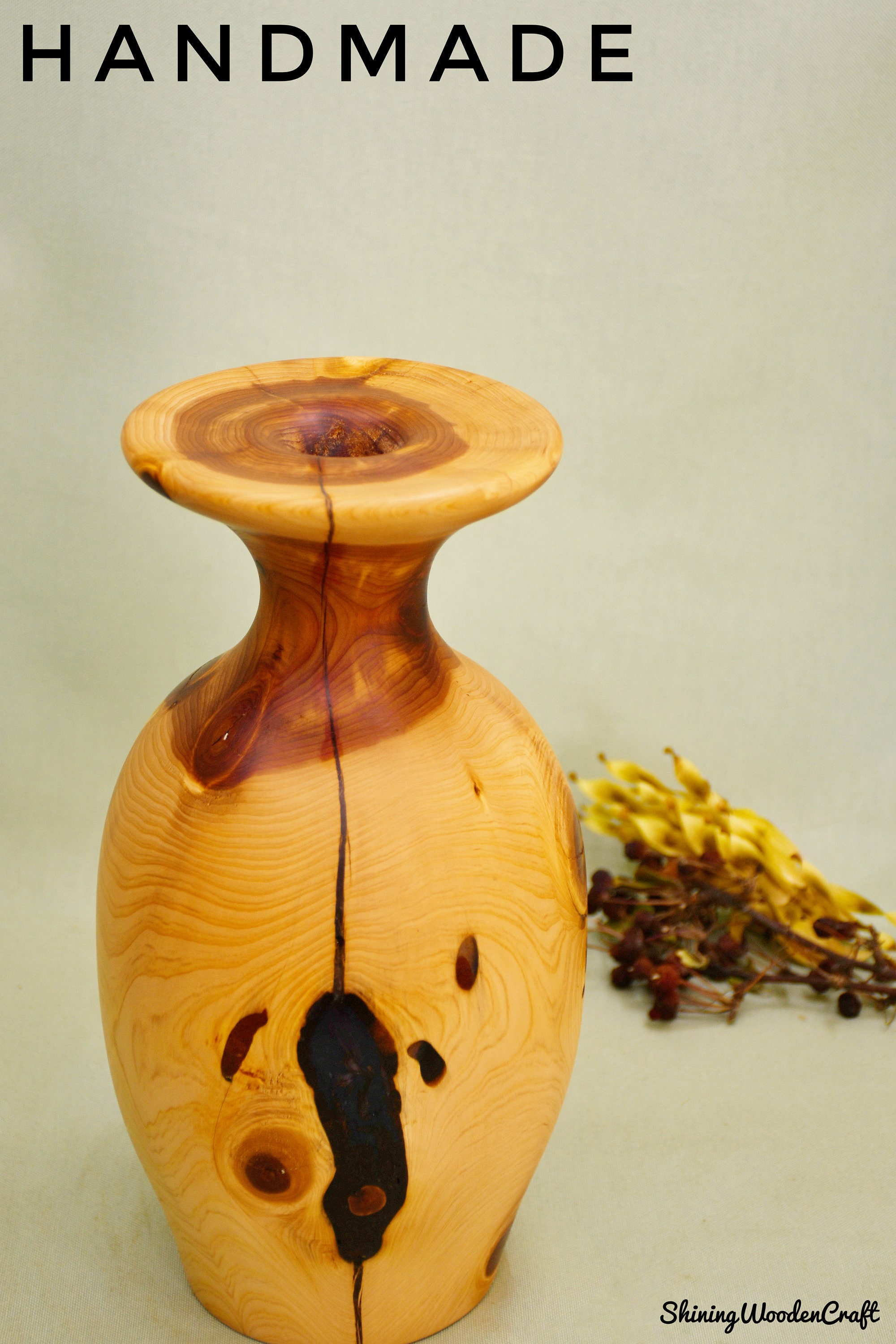 Wood Vases Large Decorative Vase Juniper Tree Wood Decorative Dried ...