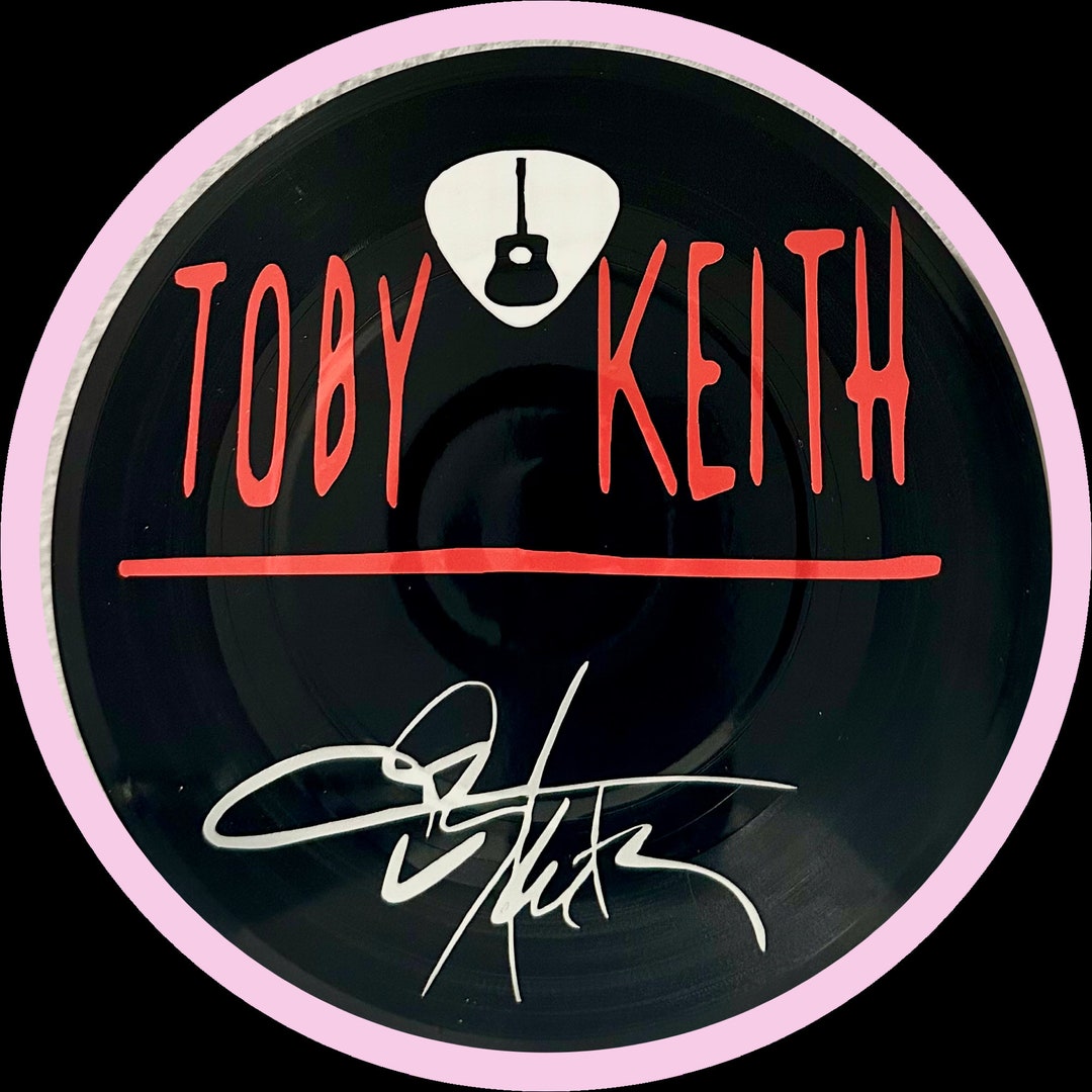 Toby Keith Themed Vinyl Record Art Created on A Recycled 45 RPM 7 Inch ...