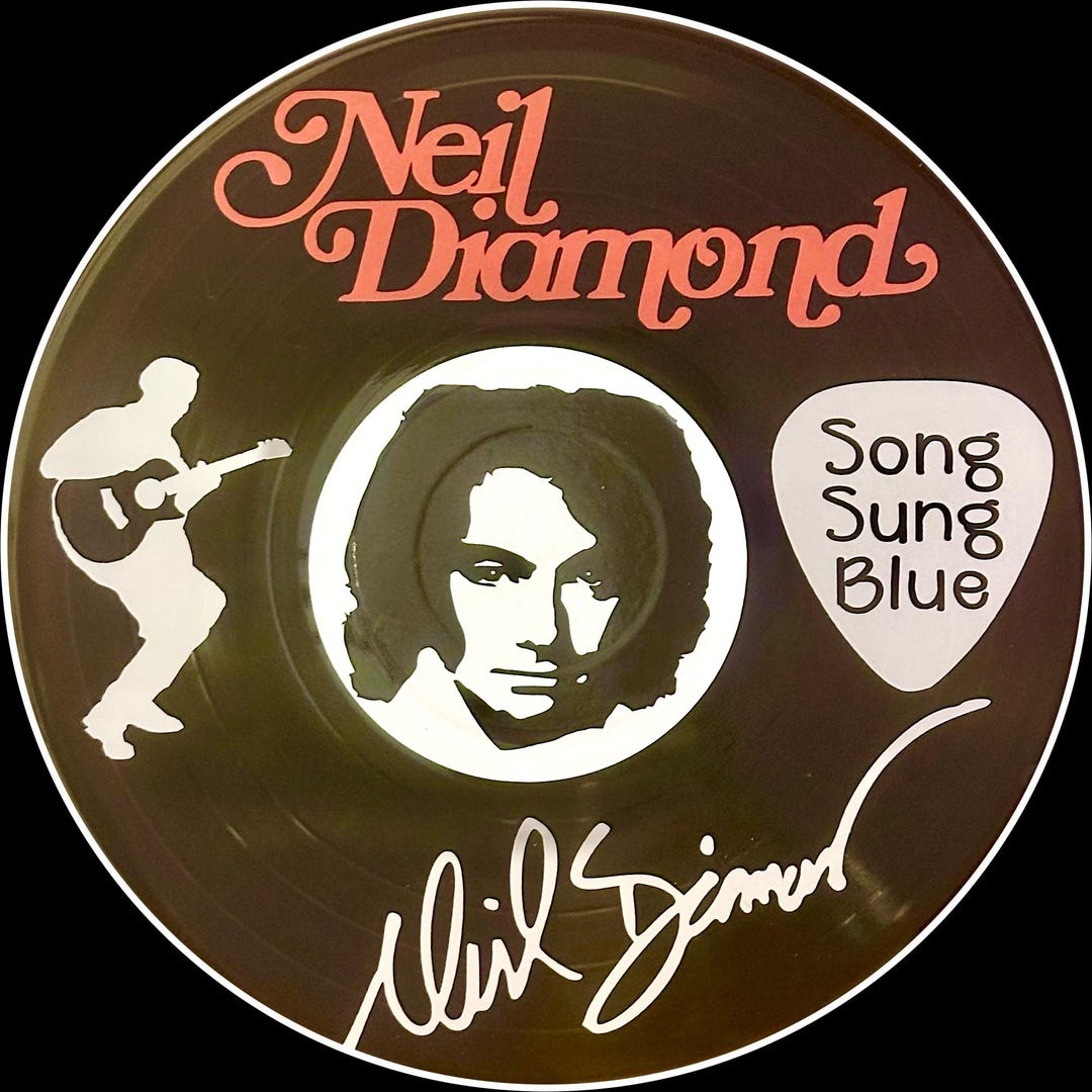 Neil Diamond Themed Vinyl Record Art Created on A Random Recycled 12 ...