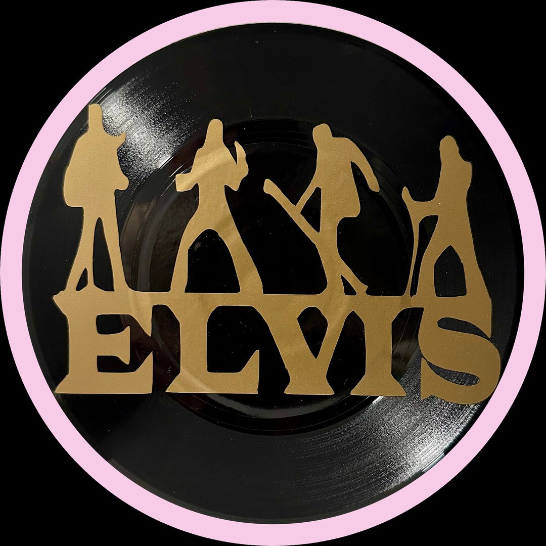 Elvis Themed Vinyl Record Wall Art Created on A Recycled 45 RPM (7 Inch ...