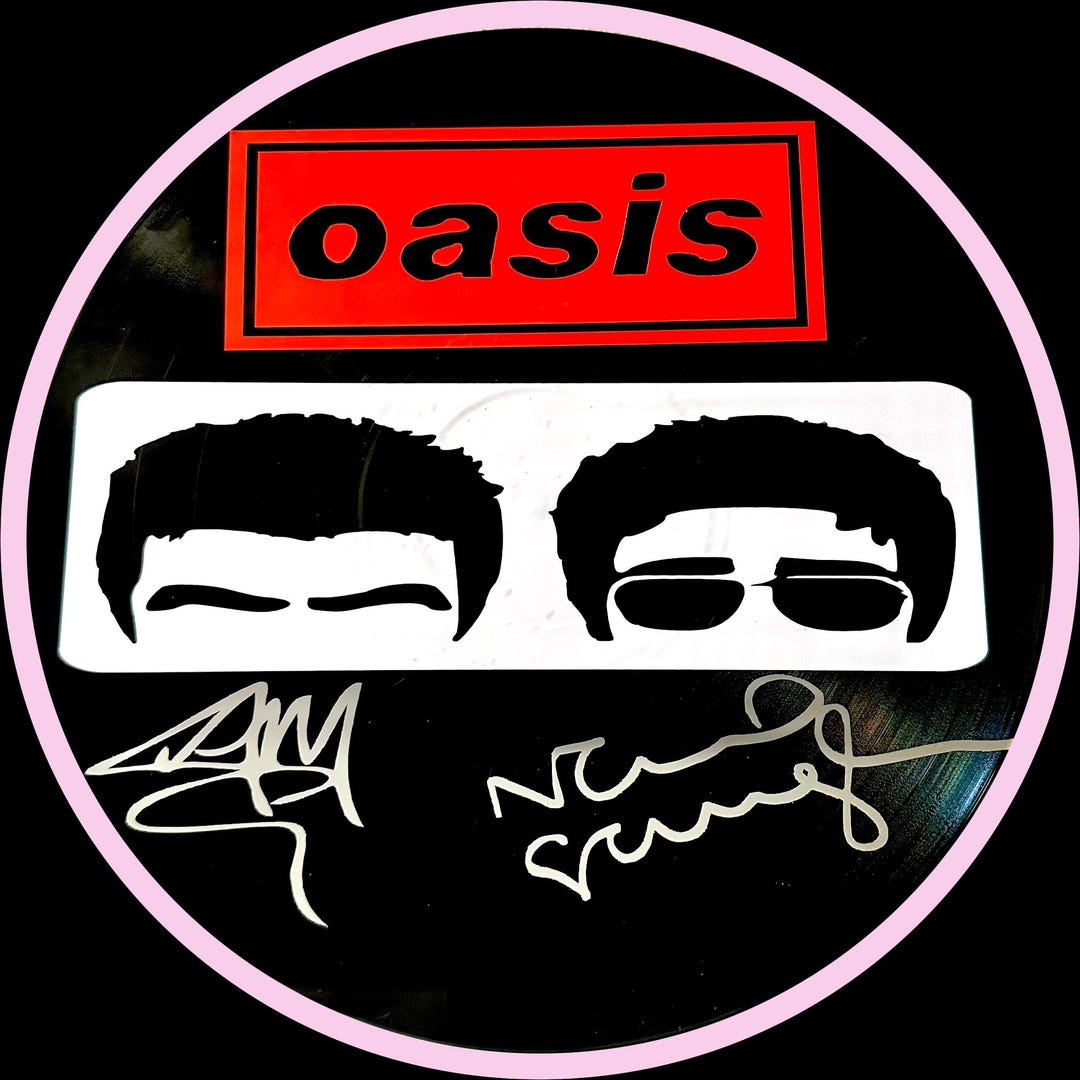 Oasis Themed Vinyl Record Art Created on A Random Recycled 12 Inch ...