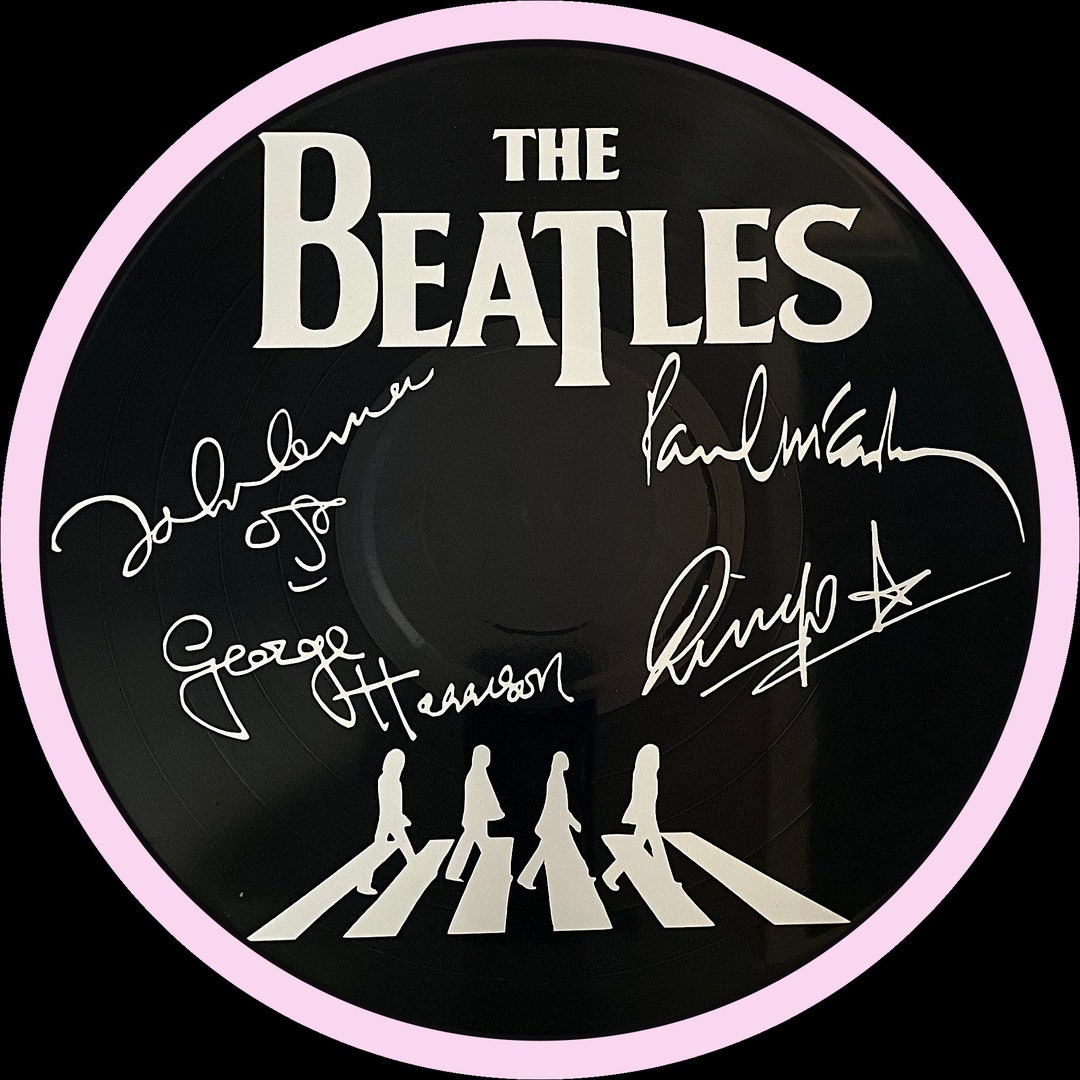 Beatles Themed Vinyl Record Art Created on A Random Recycled 12 Inch ...