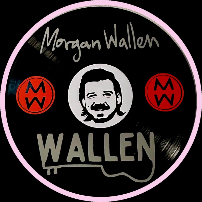 Morgan Wallen Themed Vinyl Record Art Created on A Recycled 12 Inch ...