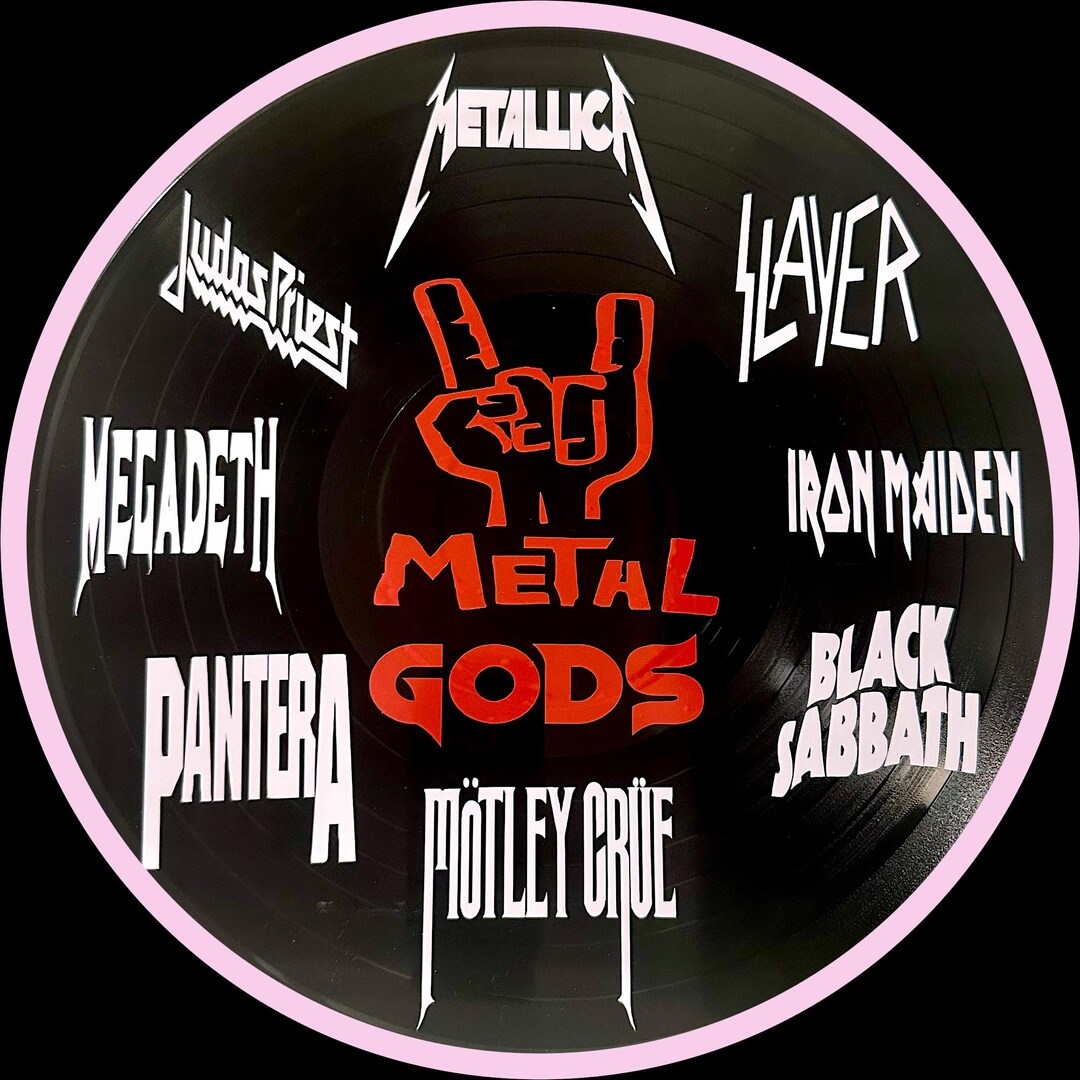 METAL GODS - Themed Vinyl Record Art Created on A Random Recycled 12 ...