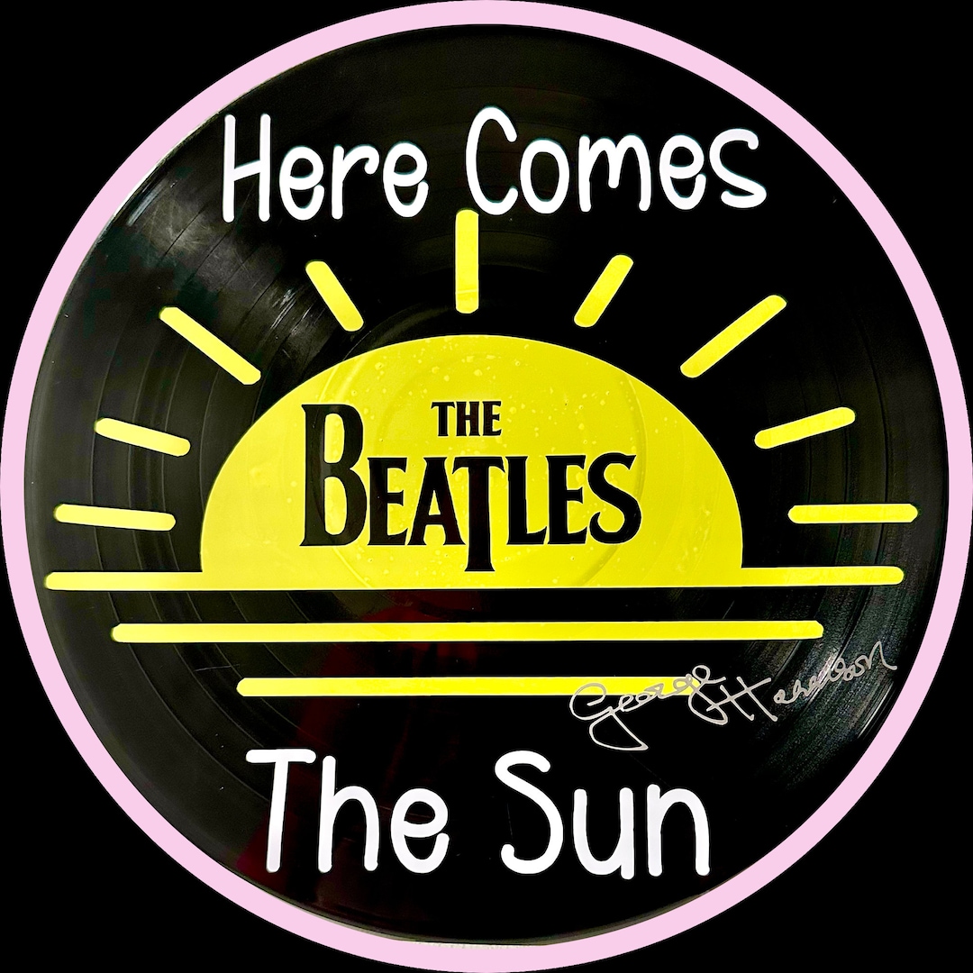 Beatles - Here Comes the Sun -george Harrison Themed Vinyl Record Art ...