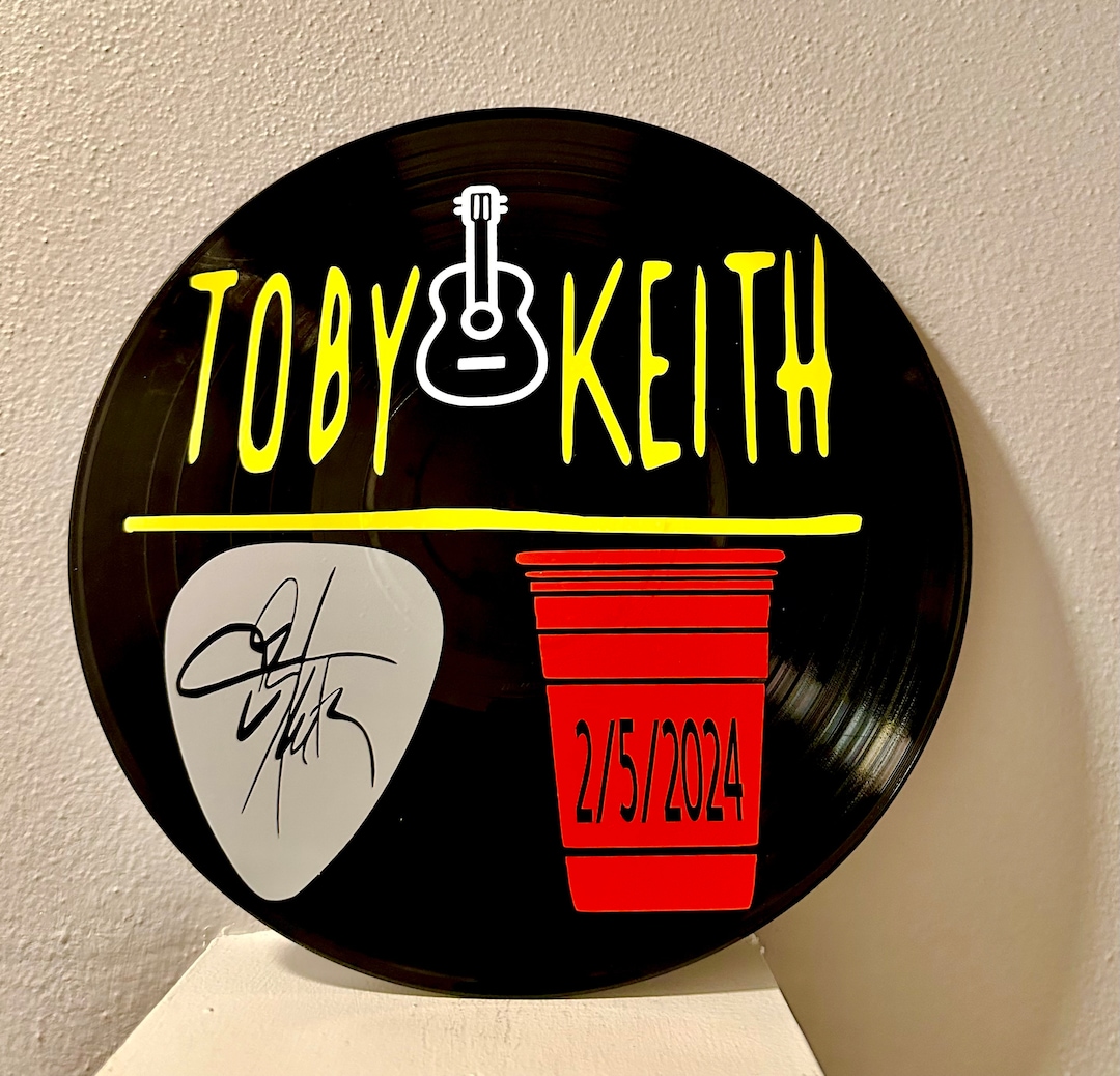 Toby Keith Themed Vinyl Record Art Created on A Recycled 12 Inch Record ...