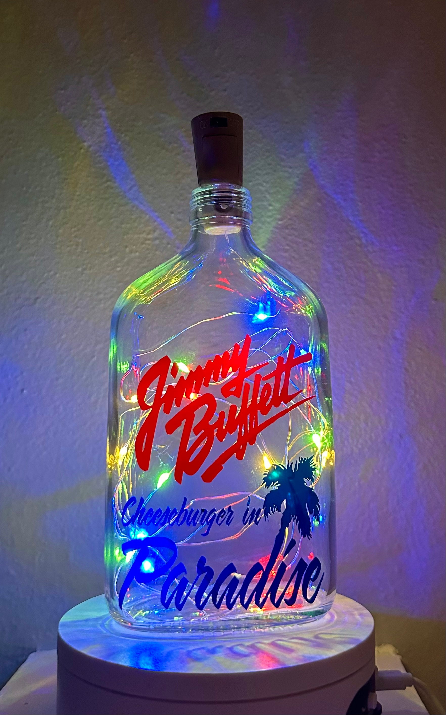 Jimmy Buffett - Cheeseburger in Paradise Themed - Lighted Bottle - Etsy