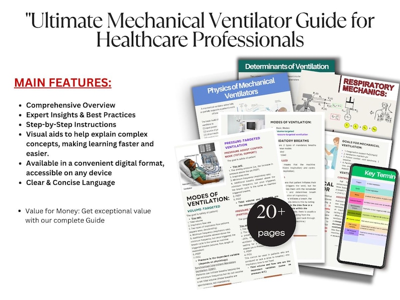 Mechanical Ventilator Cheat Sheet- Respiratory Ventilator- Emergency ...