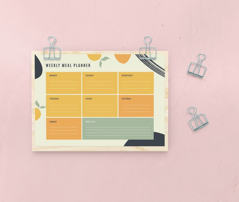 Printable Daily Weekly Meal Planner | Weekly Meal Schedule | Meal ...