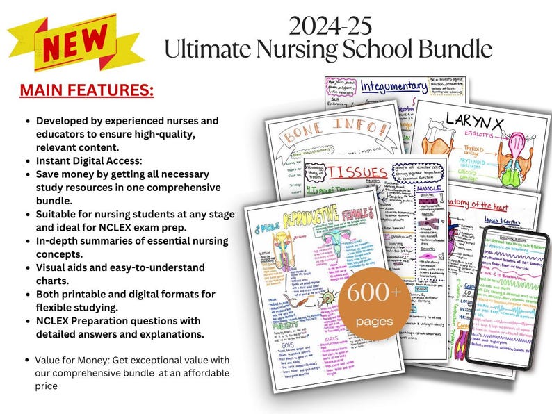 Ultimate Nursing School Notes, Nursing Notes, Nursing Bundle, Nursing ...
