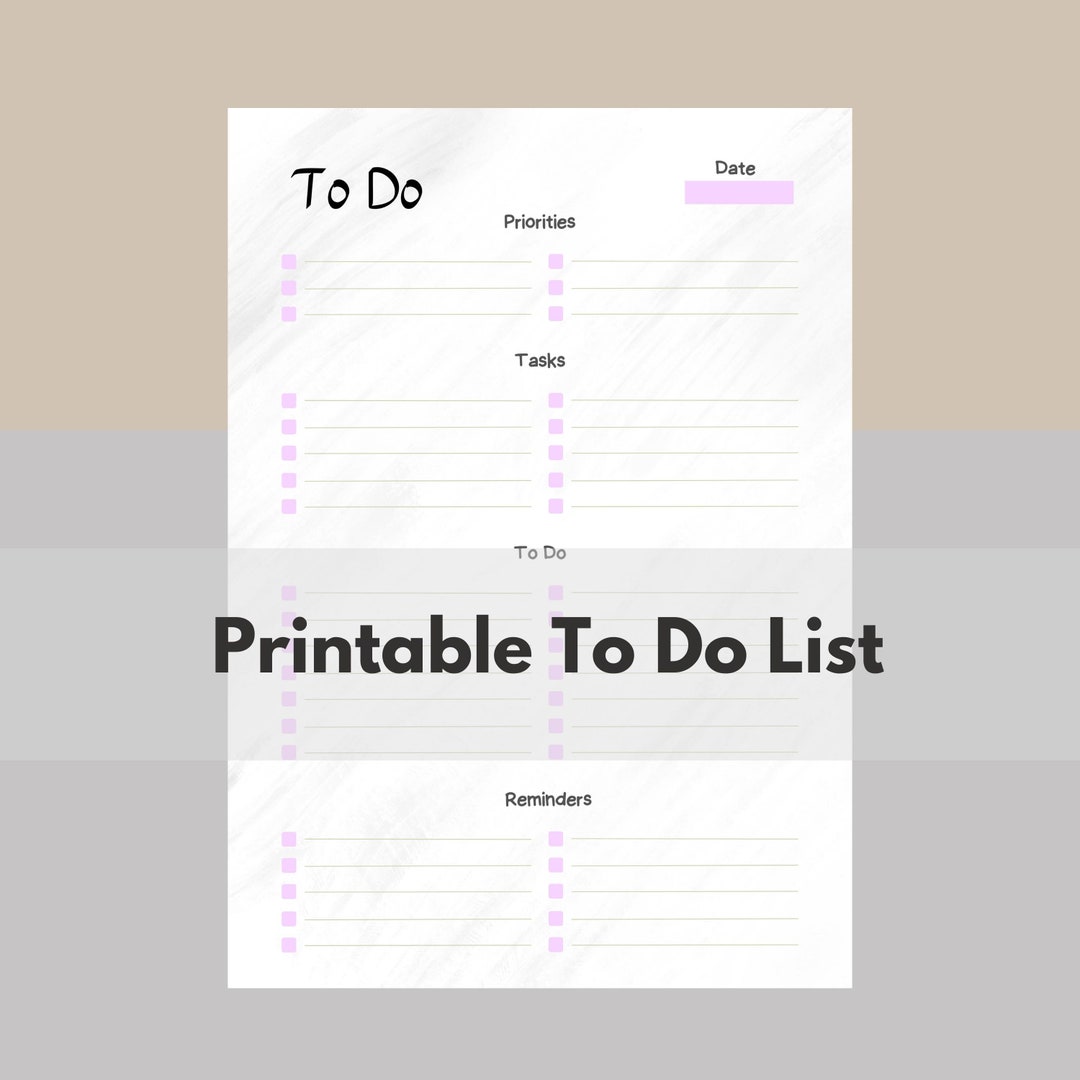 Printable to Do List | Daily, Weekly to Do List PDF | Work Schedule ...
