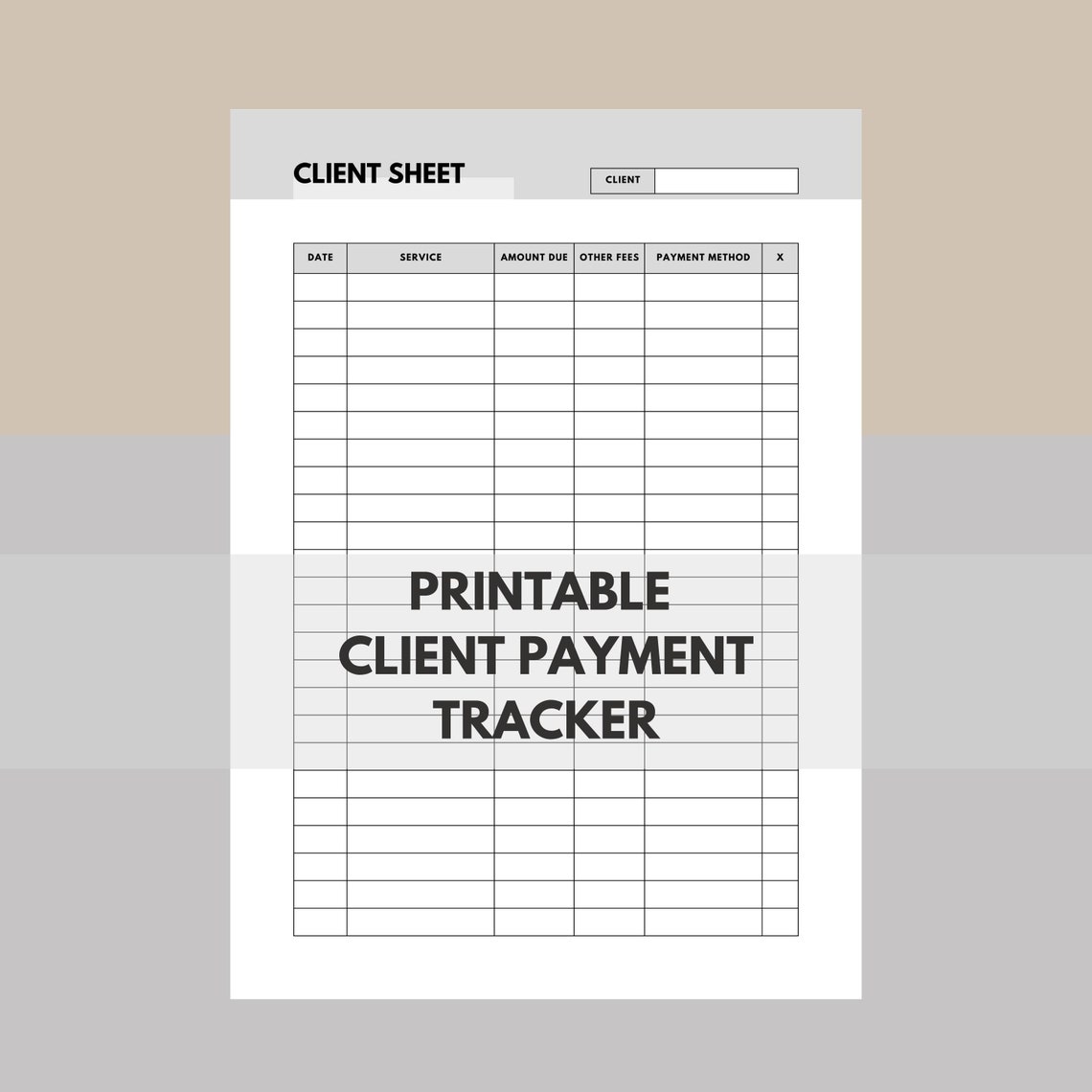 Printable Client Payment Tracker, Client Payment Log, Client Record ...