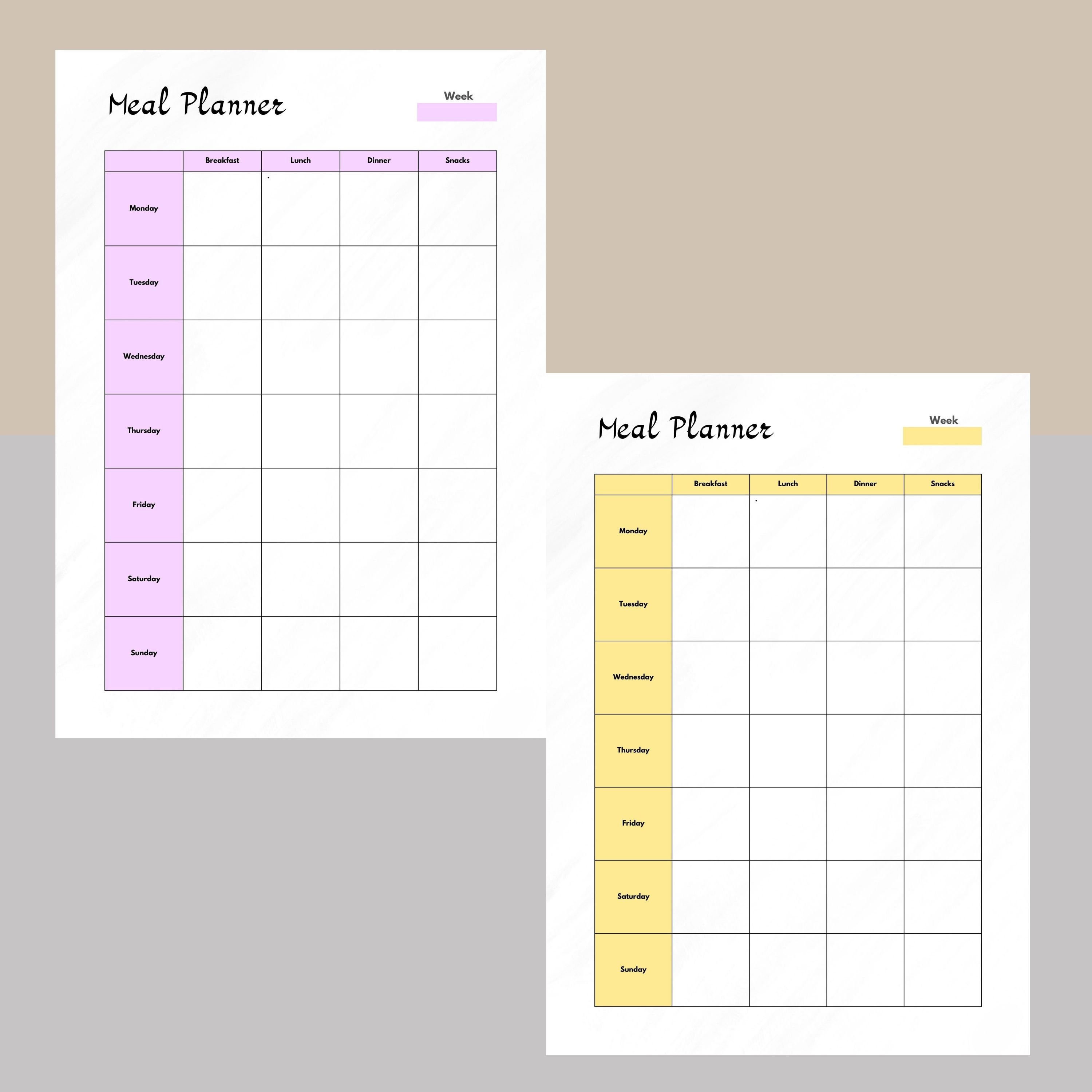Printable Weekly Meal Planner | Menu Planner | Meal Planning | Meal ...