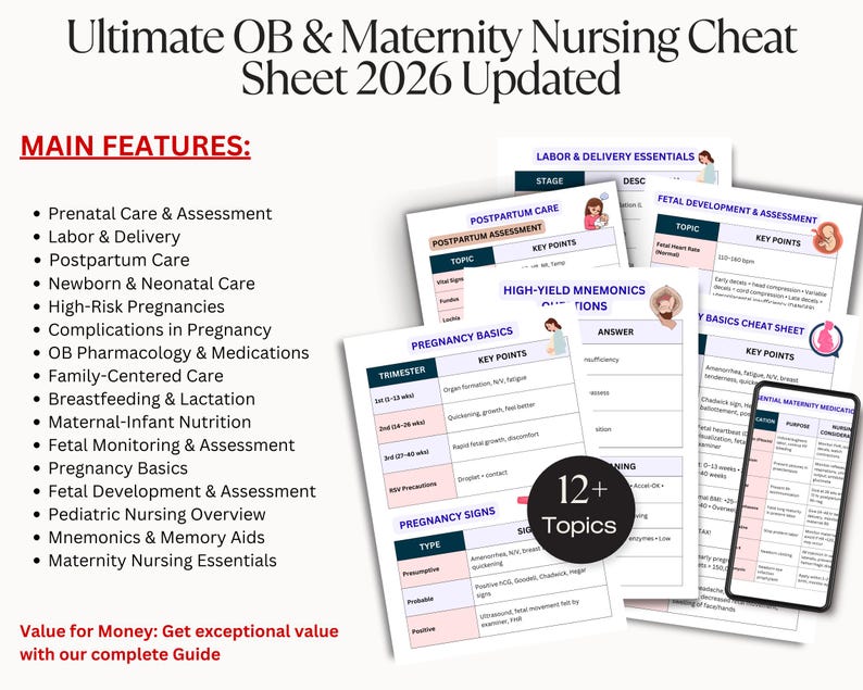 Maternity Nursing Cheat Sheet – OB Nursing Study Guide | High-yield ...