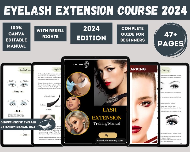Lash Extension Training Manual | 2026 Editable Lash Guide Canva ...
