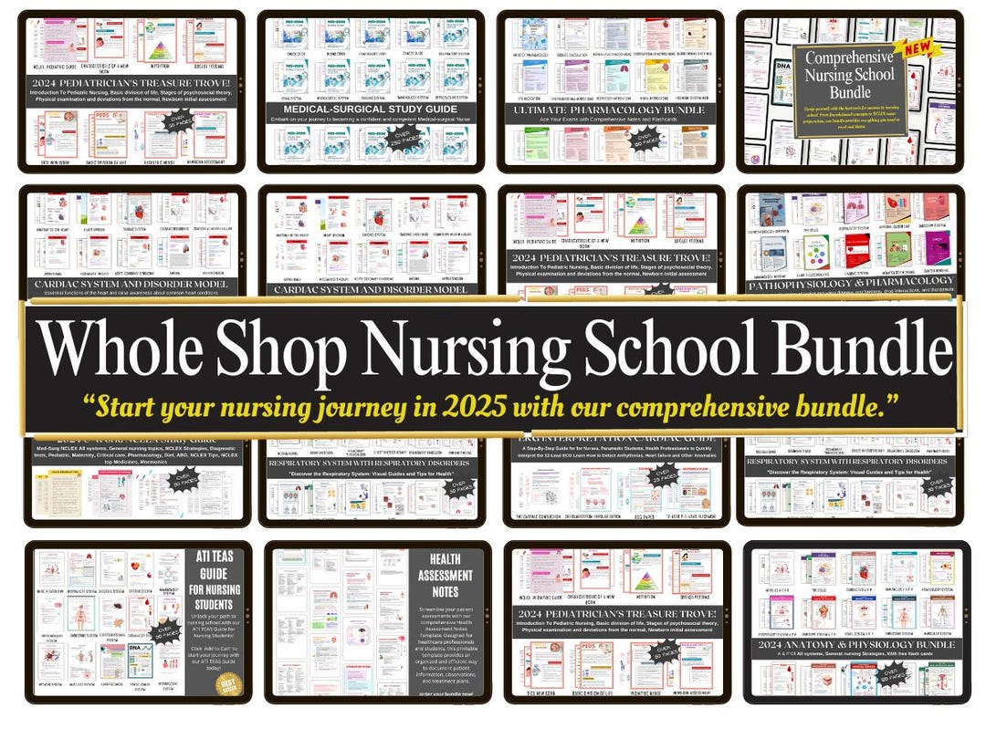2025 Nursing School Bundle, Nursing School Study Kit, Nursing Exam ...