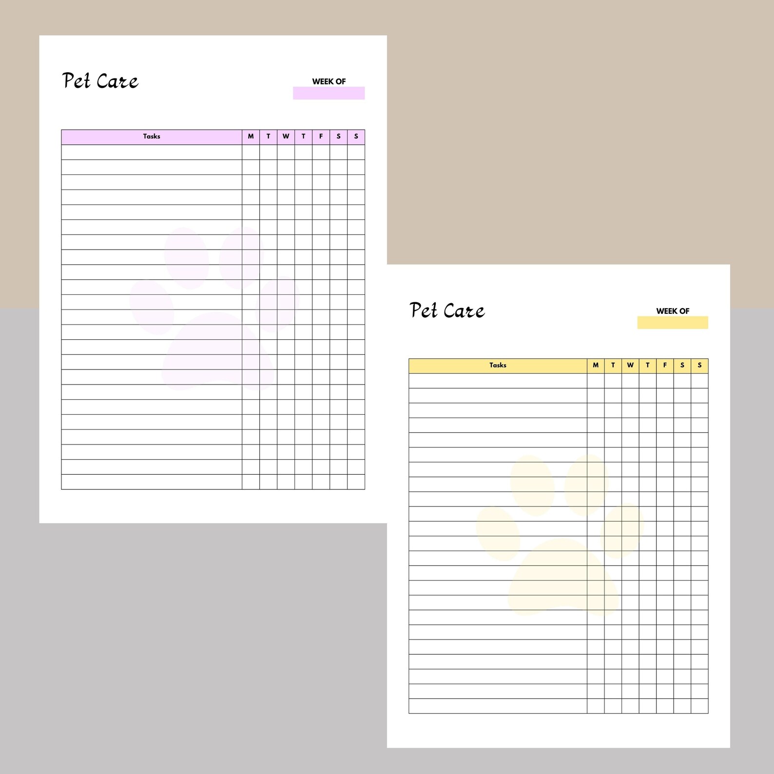 Printable Pet Care Chart | Weekly Pet Care Planner | Dog Care | Cat ...