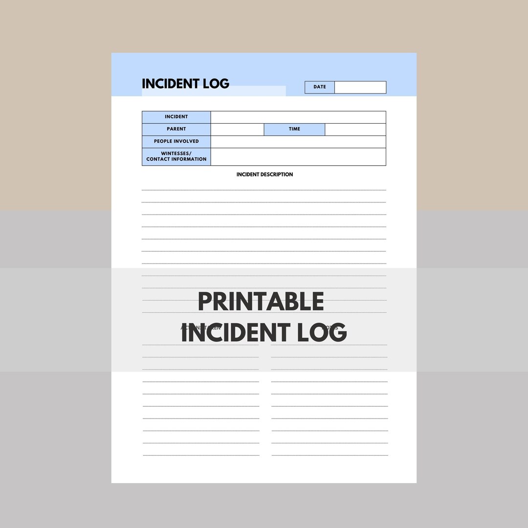 Printable Incident Log Incident Report Sheet Incident Report - Etsy Printable Incident Log Incident Report Sheet Incident Report - Etsy