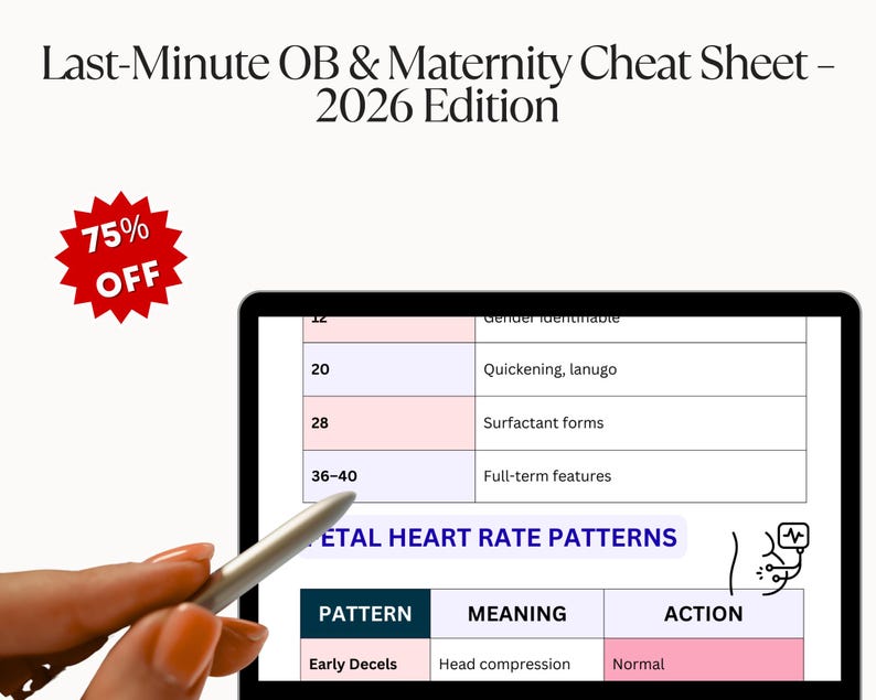 Maternity Nursing Cheat Sheet – OB Nursing Study Guide | High-yield ...