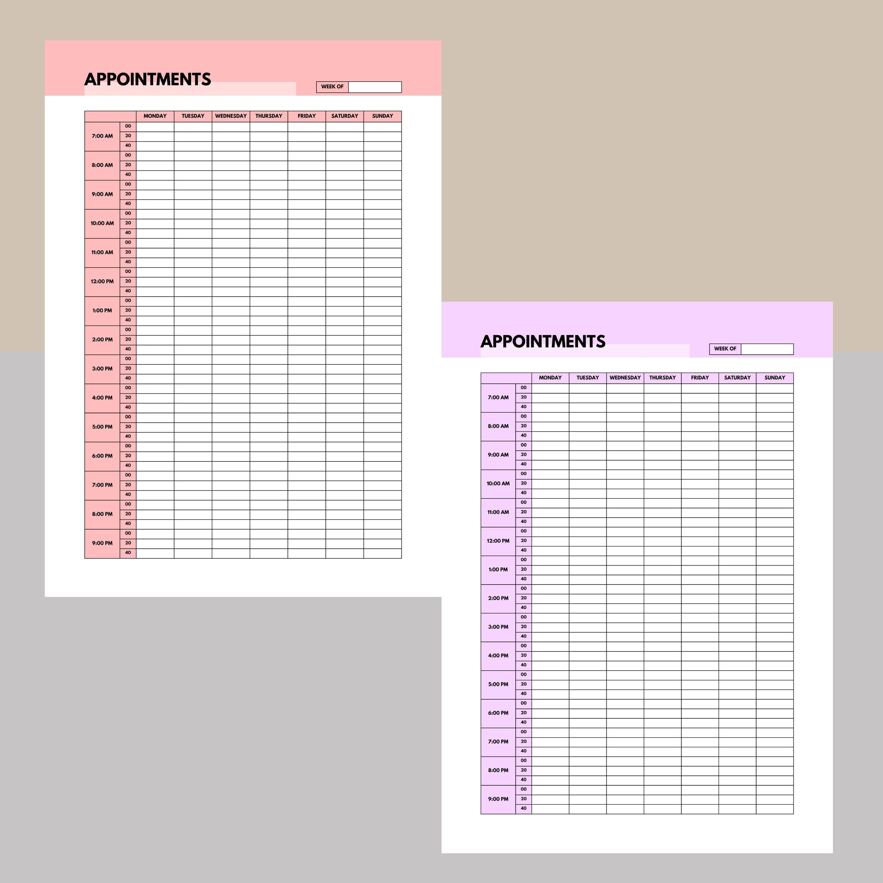Appointment Book Template Printable Appointment Planner - Etsy