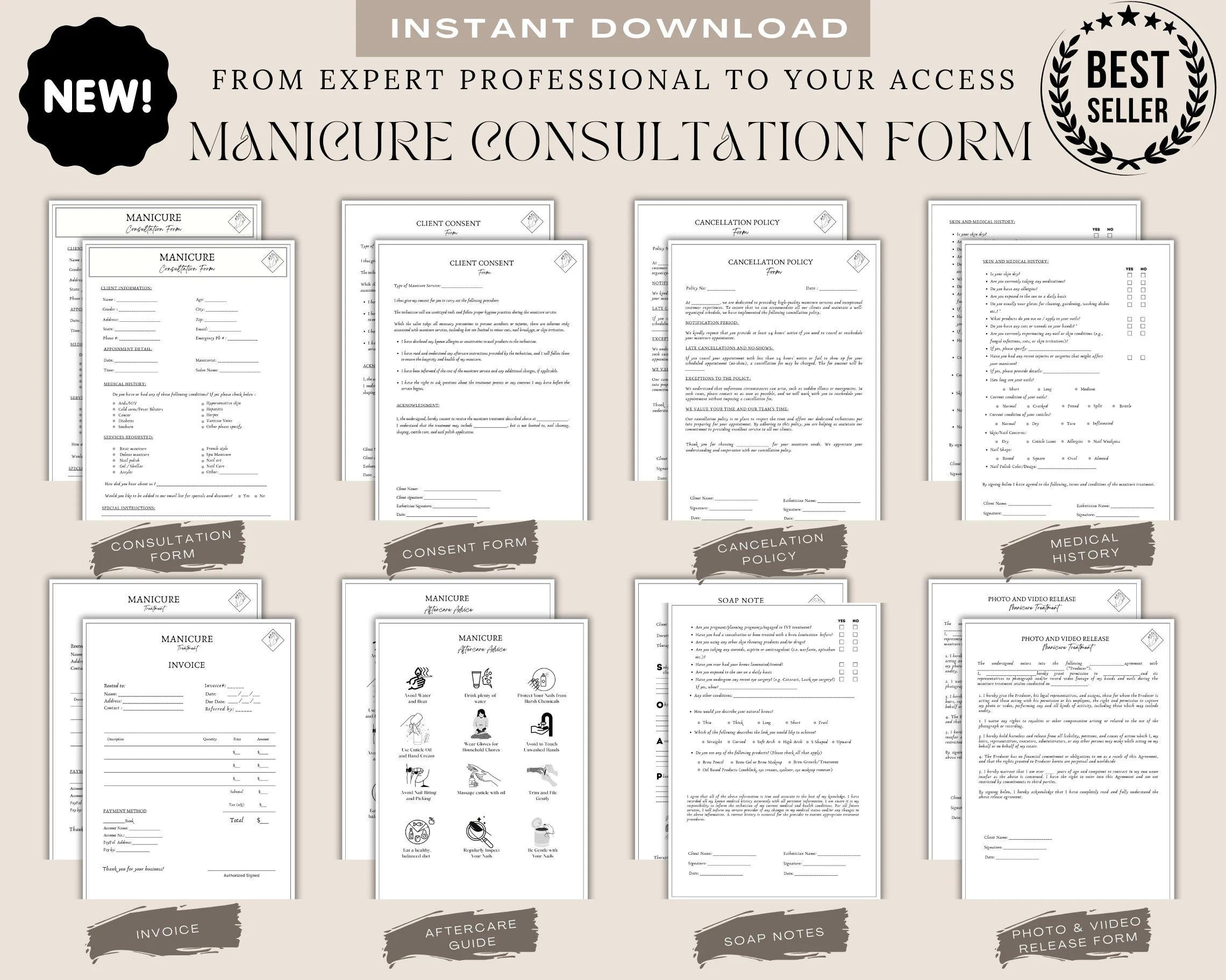 Mega Esthetician Forms Bundle, Day Spa Forms, Skincare Forms ...