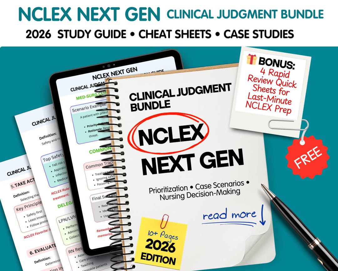 NCLEX Next Gen Study Guide 2026 | Clinical Judgment Bundle With ...
