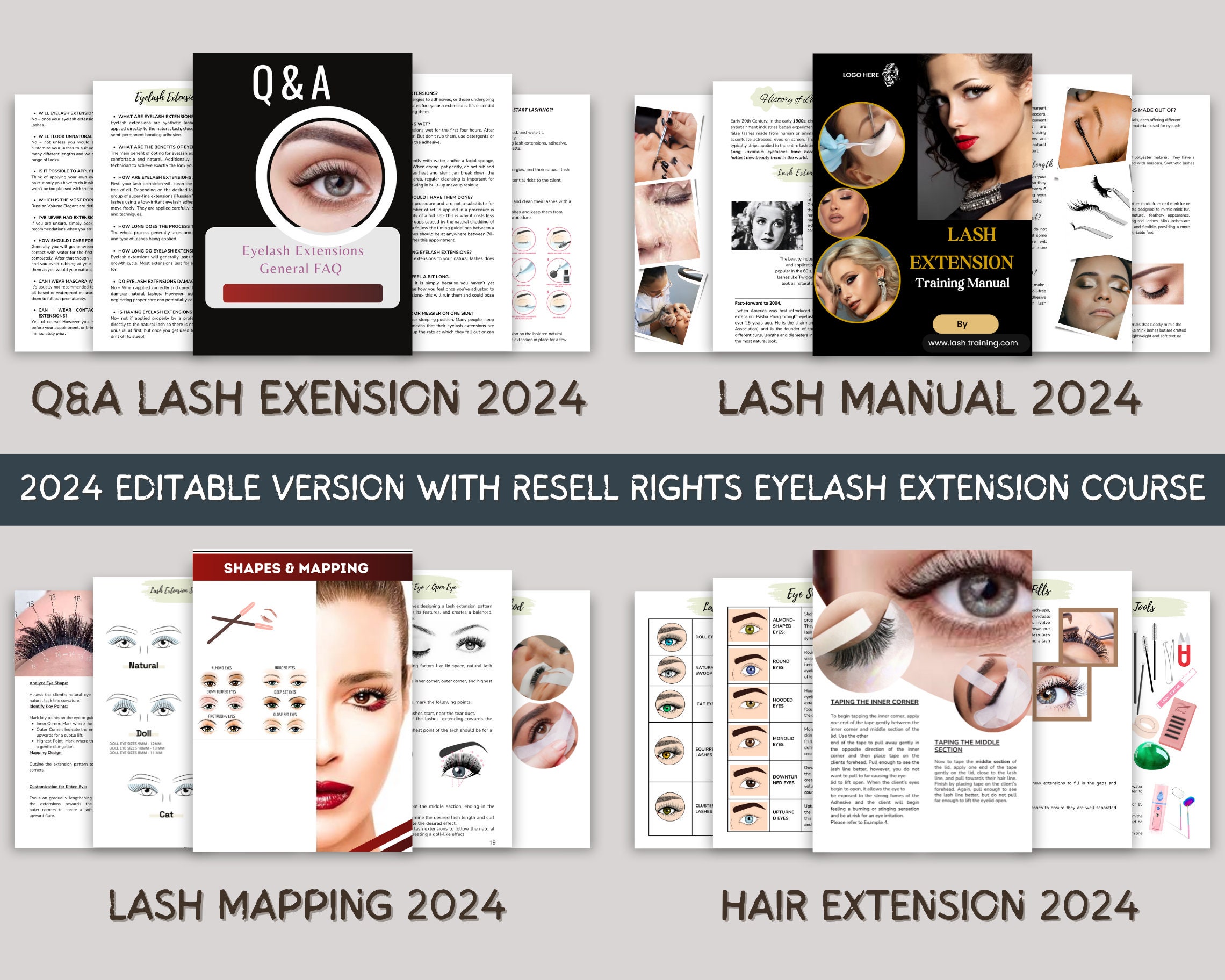 Lash Training Editable Guide Classic Hybrid Volume Training Eyelash ...