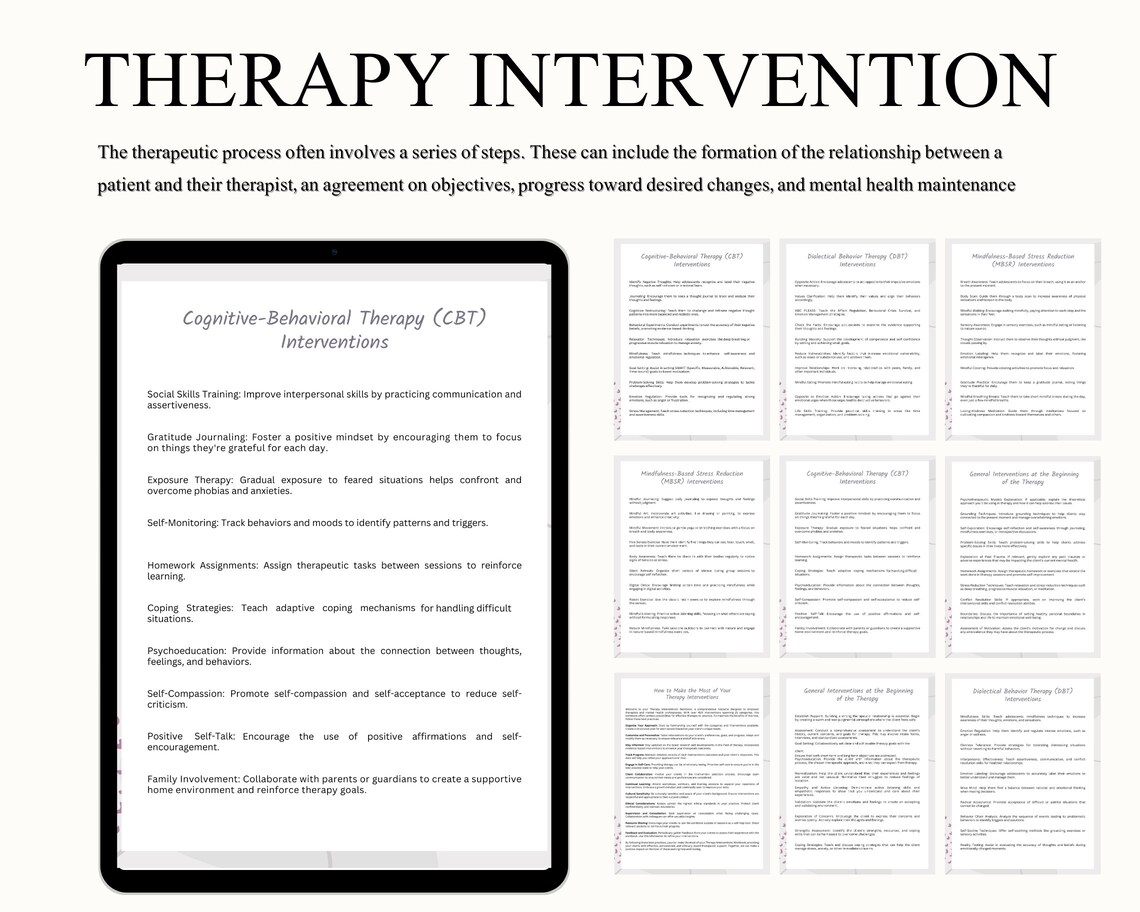 Therapeutic Interventions, Therapy Intervention List, Therapist Cheat ...