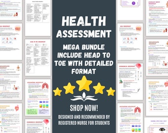 Health Assessment Bundle ™ Nursing School Notes to Help Pass NCLEX RN ...