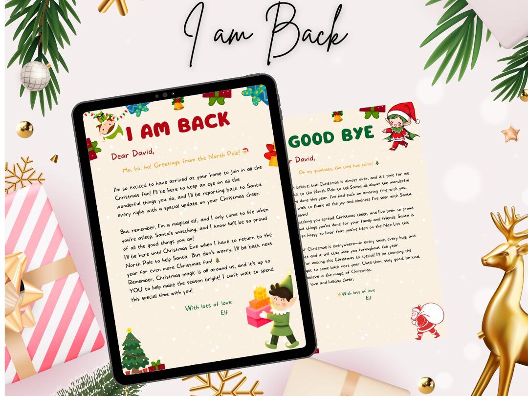 Editable Elf Arrival+ Goodbye Letter, Elf Report Card, Christmas Elf ...