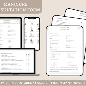Nail Technician Forms Bundle - Editable Templates, Esthetician Forms ...