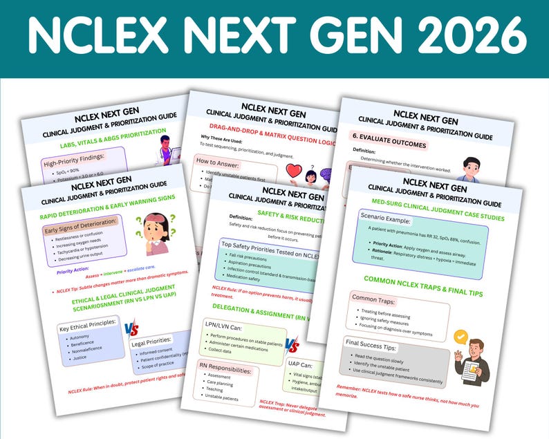 NCLEX Next Gen Study Guide 2026 | Clinical Judgment Bundle With ...