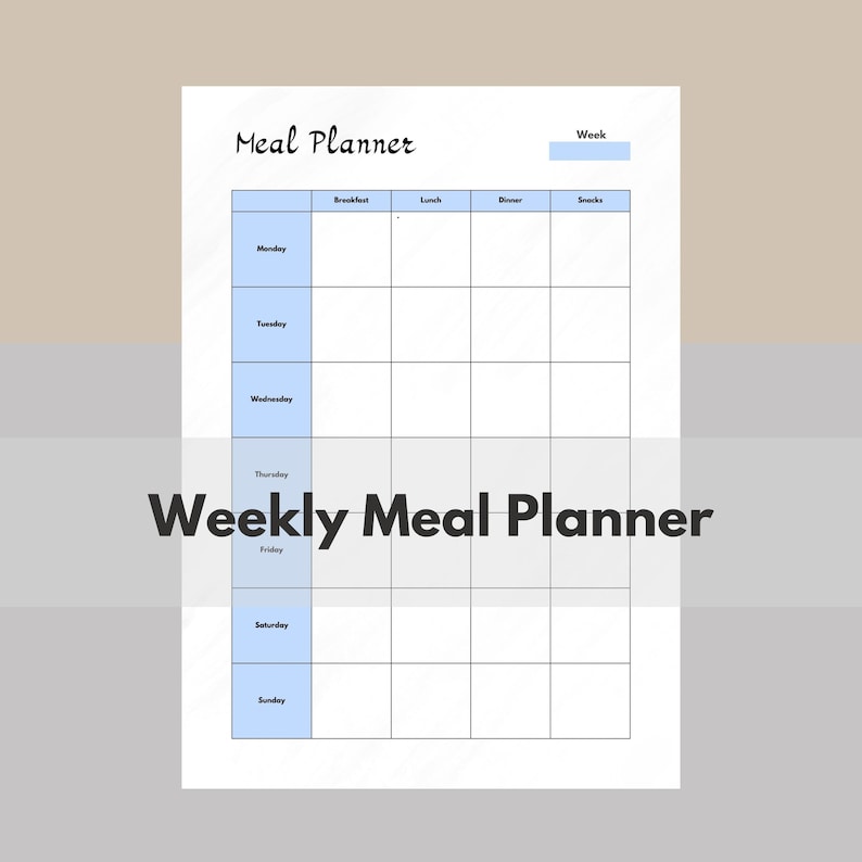 Printable Weekly Meal Planner | Menu Planner | Meal Planning | Meal ...