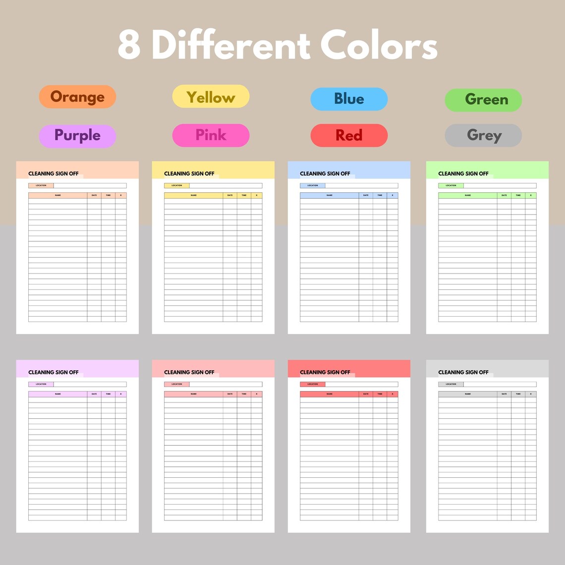 Printable Cleaning Sign-off Sheet: Home & Business Cleaning Schedule ...