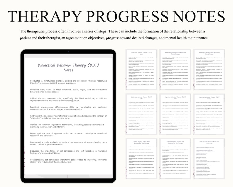 Therapy Progress Notes Cheat Sheet: Counselor Phrases & Statements ...