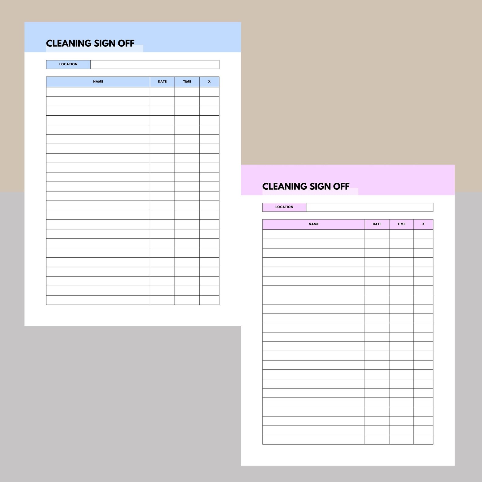 Printable Cleaning Sign-off Sheet, Cleaning Schedule, Cleaning ...